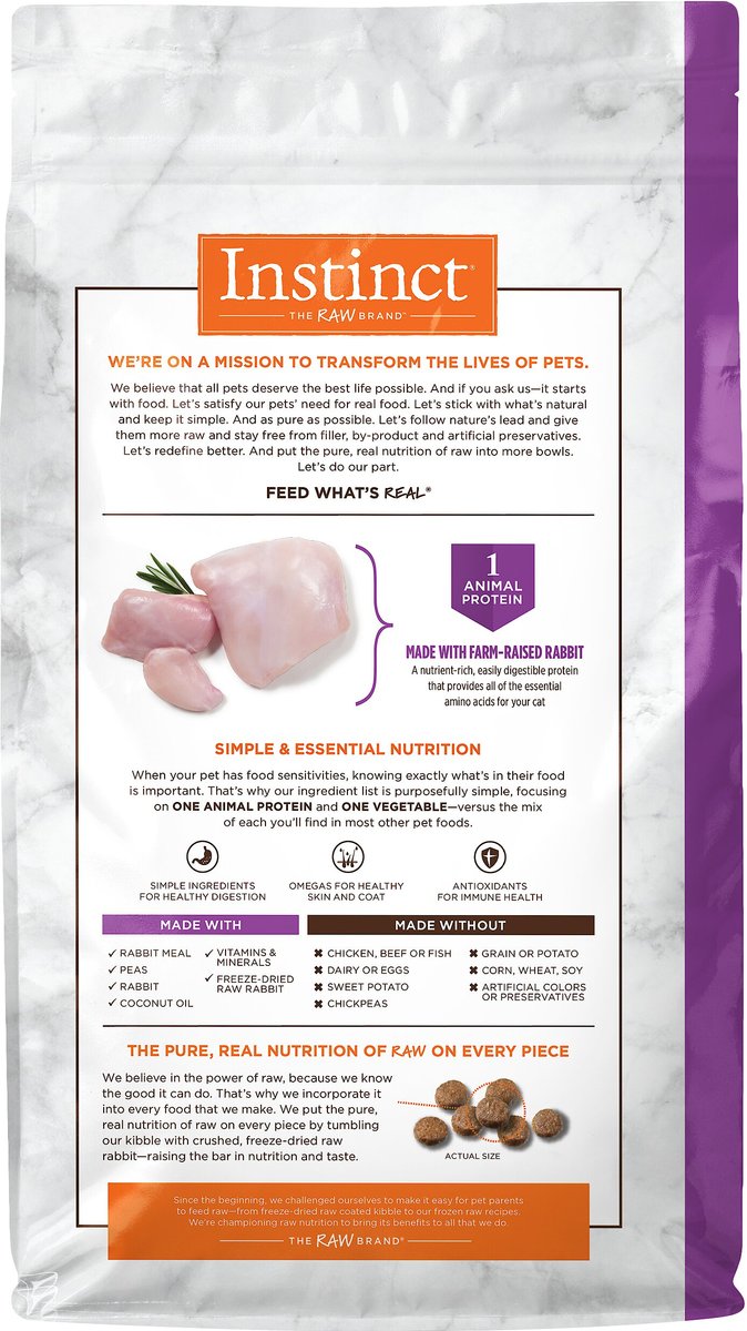 INSTINCT Limited Ingredient Diet Real Rabbit Recipe Grain-Free Dry Cat ...