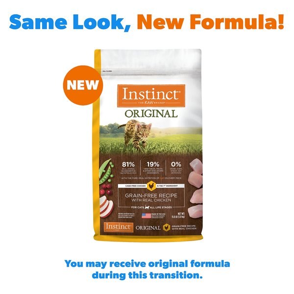 INSTINCT Original Real Chicken Recipe Grain-Free Dry Cat Food, 22-lb ...