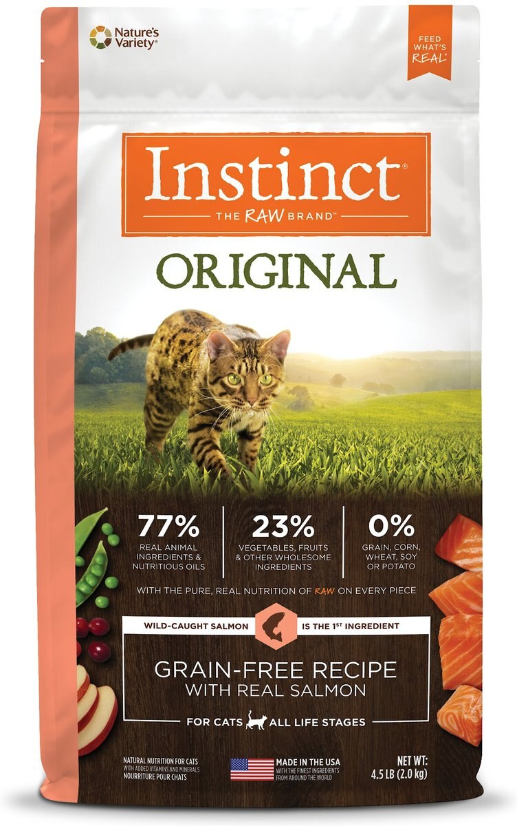 INSTINCT Original Real Salmon Recipe Grain-Free Dry Cat Food, 4.5-lb ...