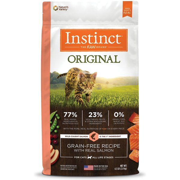 INSTINCT Original Real Salmon Recipe Grain-Free Dry Cat Food, 4.5-lb ...