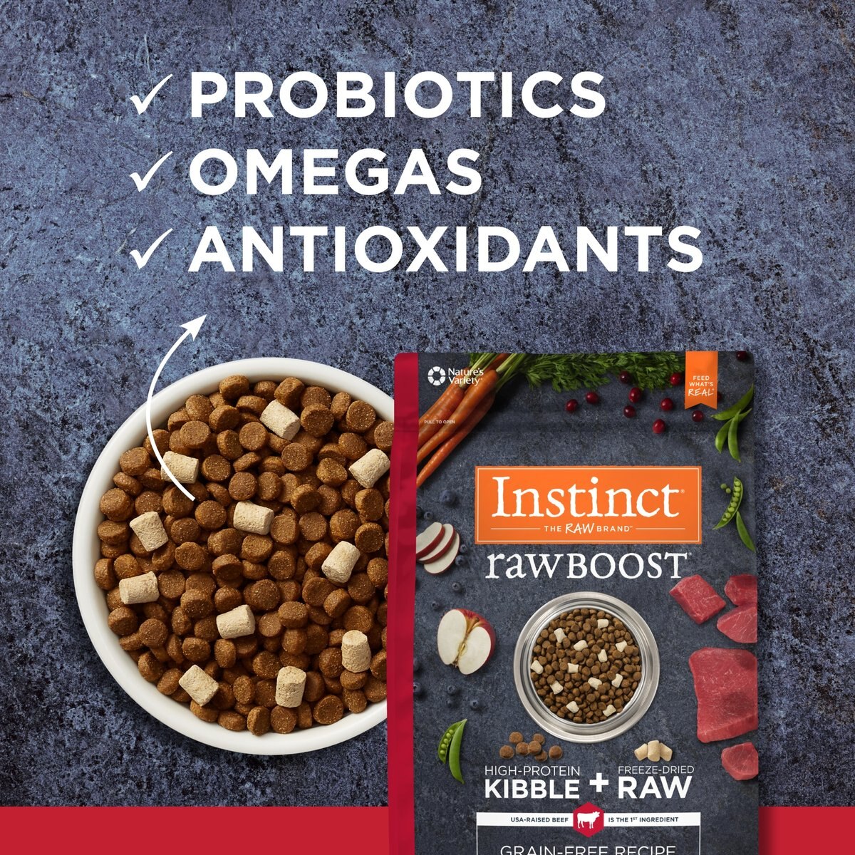 INSTINCT Raw Boost Adult Grain-Free Real Beef Recipe Dry Dog Food, 10 ...