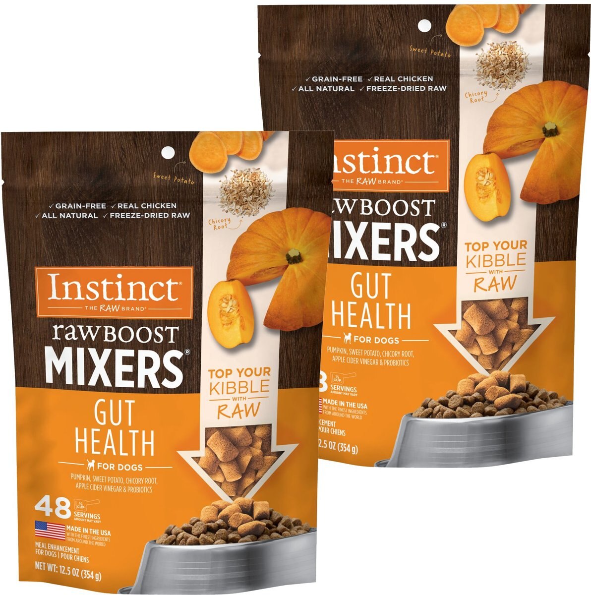 INSTINCT Raw Boost Mixers Gut Health Recipe Grain-Free Freeze-Dried Dog ...