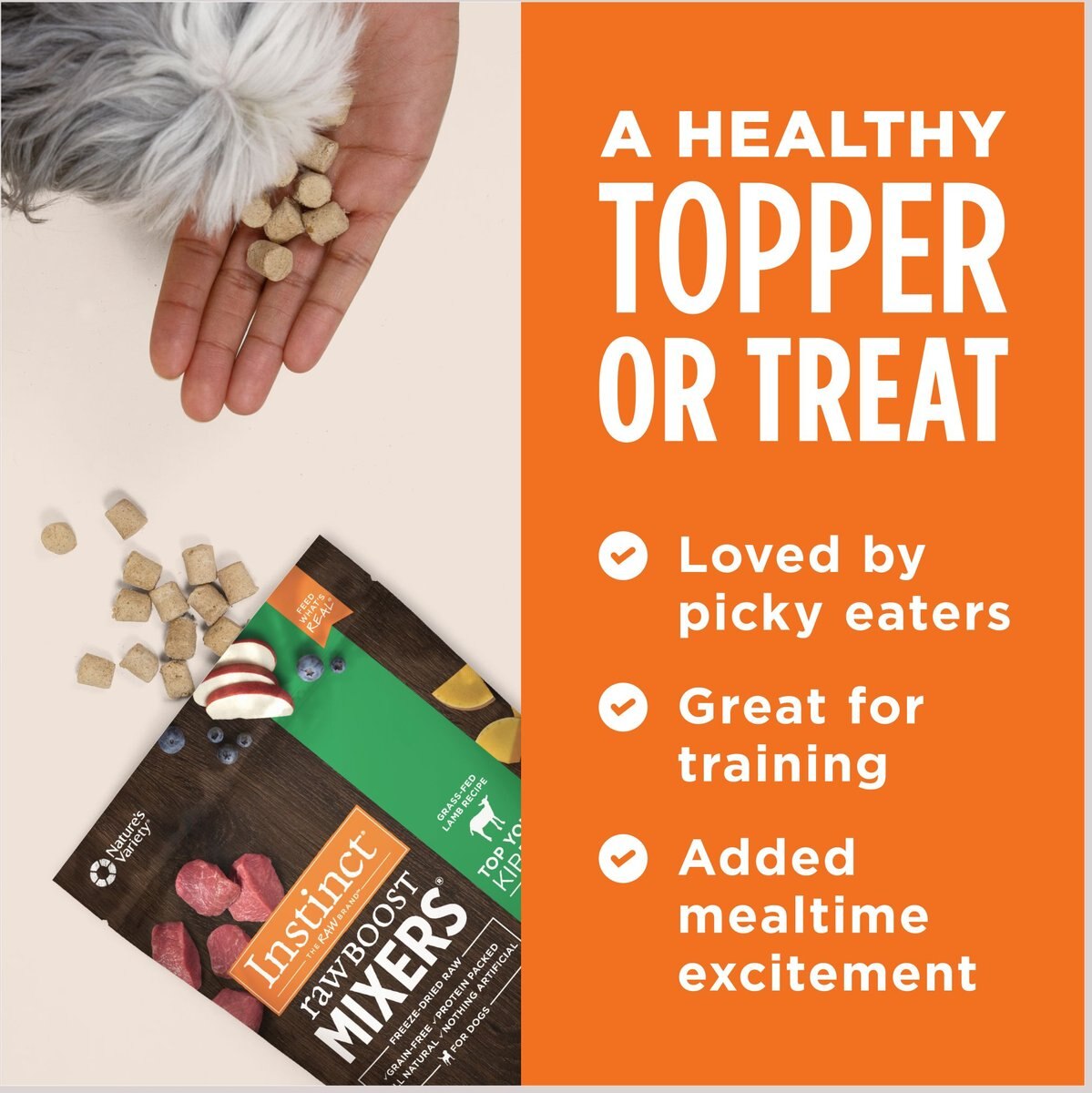 INSTINCT Raw Boost Mixers Lamb Recipe Grain-Free Freeze-Dried Dog Food ...