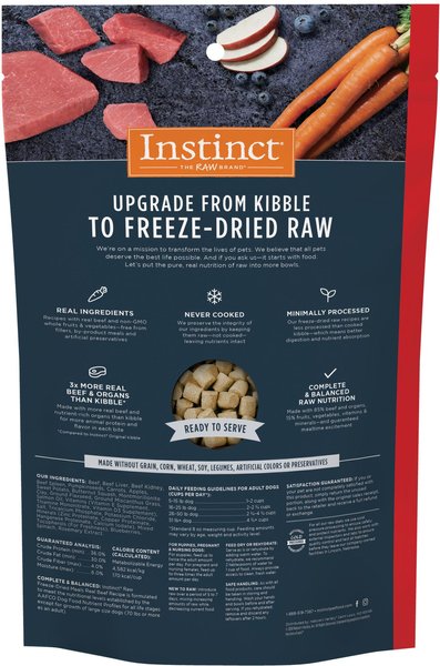 INSTINCT Raw Meals Real Beef Recipe Grain-Free Adult Freeze-Dried Dog ...