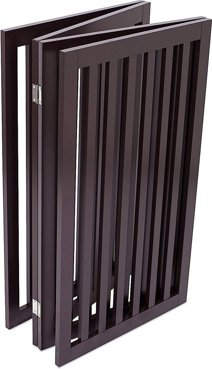 INTERNET'S BEST Traditional Pet Gate, Espresso, 36-in, 4-Panel - Chewy.com