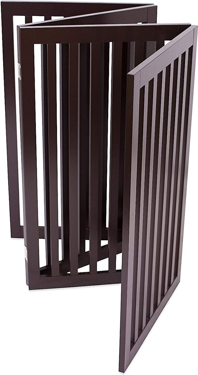 INTERNET'S BEST Traditional Pet Gate, Espresso, 36-in, 4-Panel - Chewy.com