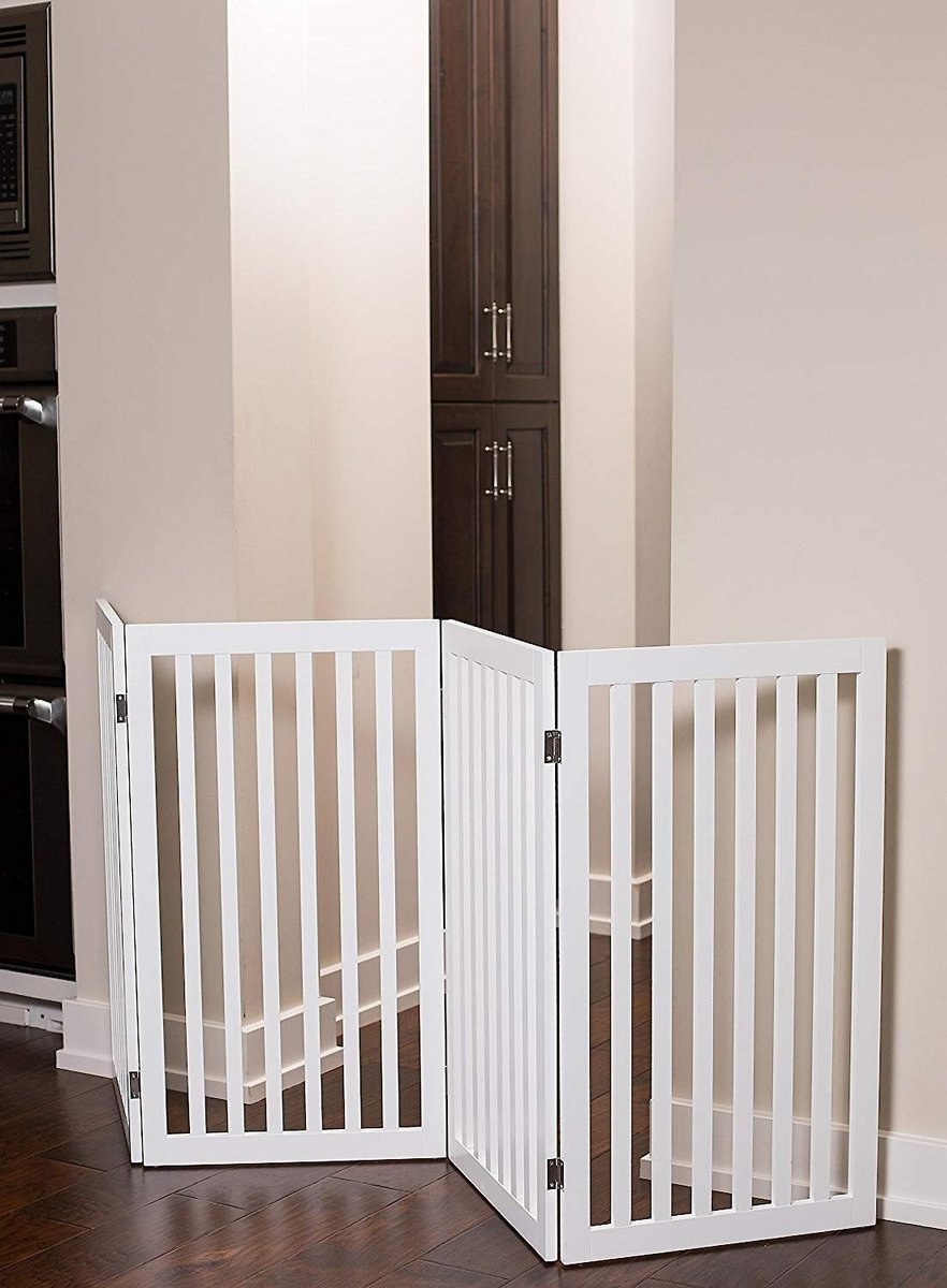 INTERNET'S BEST Traditional Pet Gate, White, 36-in, 4-Panel - Chewy.com