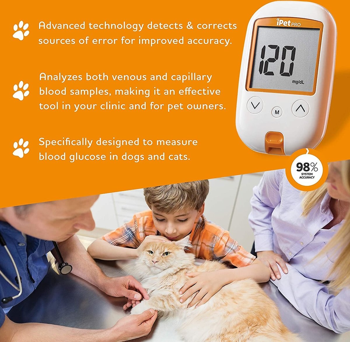 IPET PRO Blood Glucose Monitoring & Blood Glucose Test Strips for Dogs ...