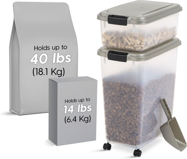 Discontinued - IRIS 3-Piece WeatherPro Airtight Stackable Dog, Cat ...