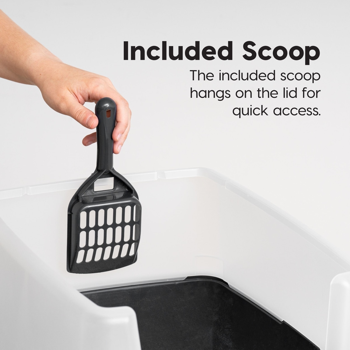 Discontinued - IRIS Open-Top Cat Litter Box with Scatter Shield & Scoop ...