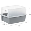 IRIS Large Cat Litter Box with Scatter Shield & Scoop, Light Gray ...