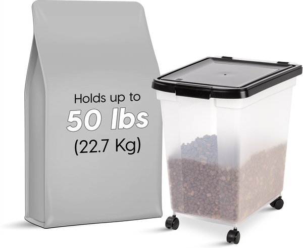 IRIS WeatherPro Airtight Dog, Cat & Bird Food Storage Container, Clear ...