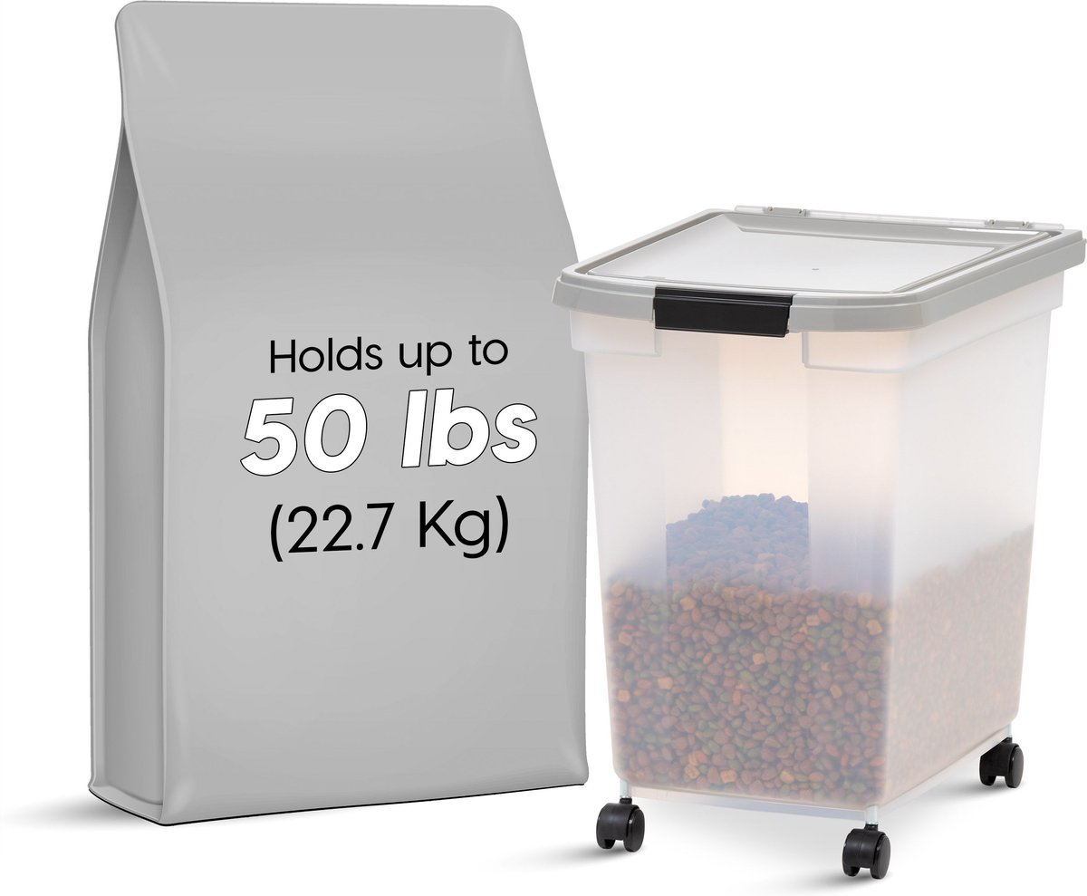 IRIS WeatherPro Airtight Dog, Cat & Bird Food Storage Container, Clear ...