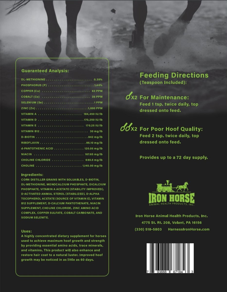 IRON HORSE Hoof-N-Sole Powder Horse Supplement, 5-lb bag - Chewy.com