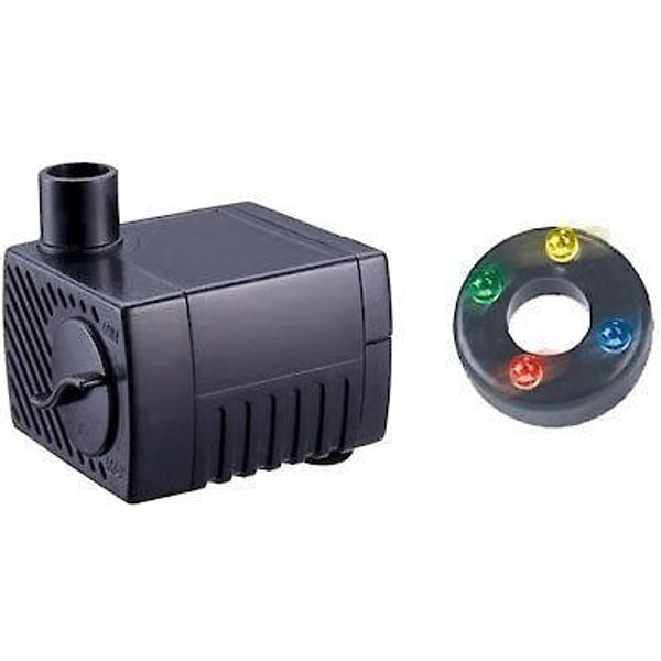 JEBAO Mini Submersible 2.5W Fountain Pond Pump with LED Light, 40 GPH ...