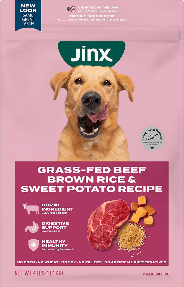 JINX Beef, Brown Rice & Sweet Potato ALS Kibble Dog Dry Food, 4-lb bag ...