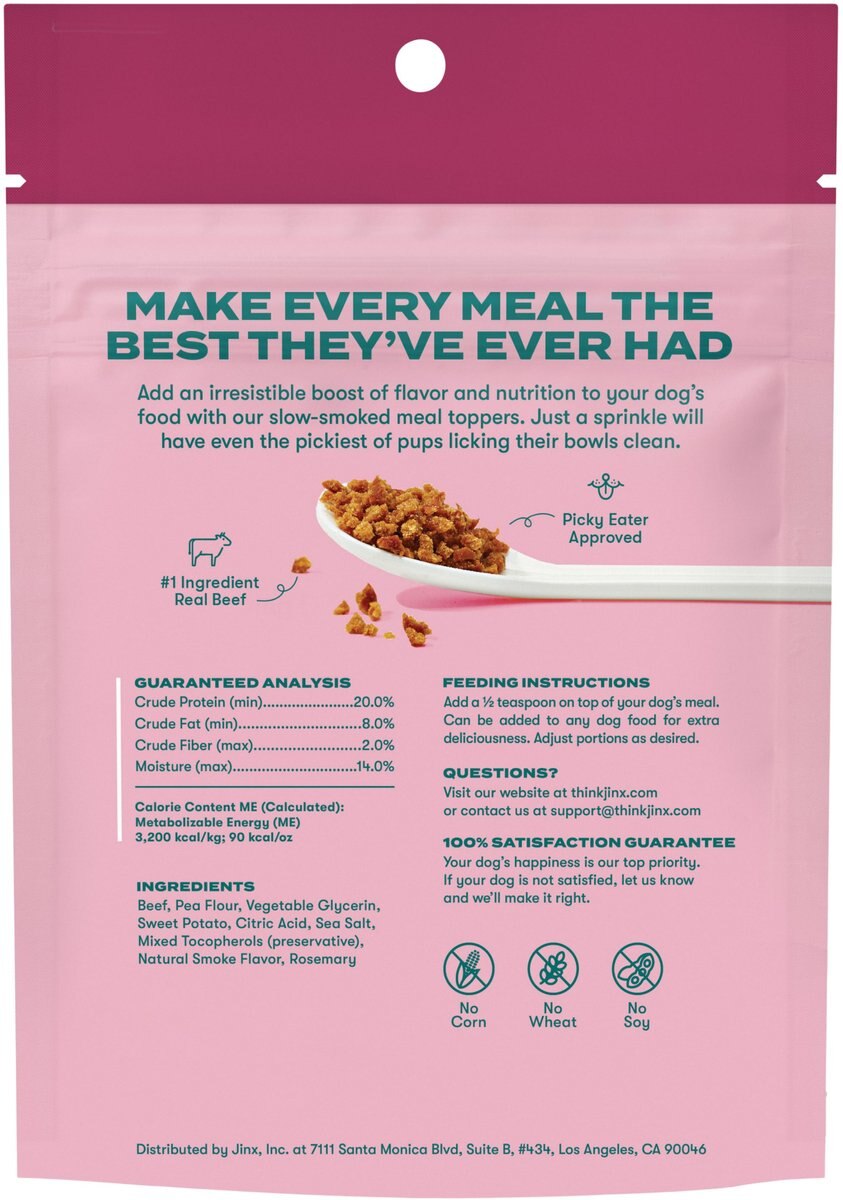 JINX Beef Crumbles High-Protein Dry Dog Food Topper, 4-oz bag - Chewy.com