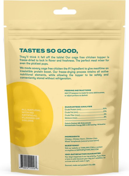 JINX Freeze-Dried Chicken Dry Dog Food Topper, 3-oz bag - Chewy.com