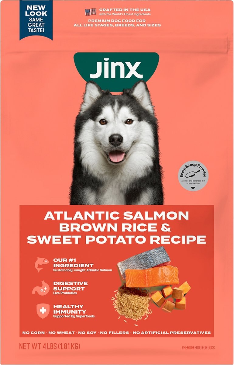 JINX Salmon, Brown Rice & Sweet Potato ALS Kibble Dog Dry Food, 4-lb ...