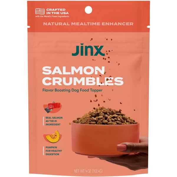 JINX Salmon Crumbles High-Protein Dry Dog Food Topper, 4-oz bag - Chewy.com