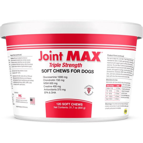 JOINT MAX Triple Strength Soft Chews for Dogs, 120 count - Chewy.com