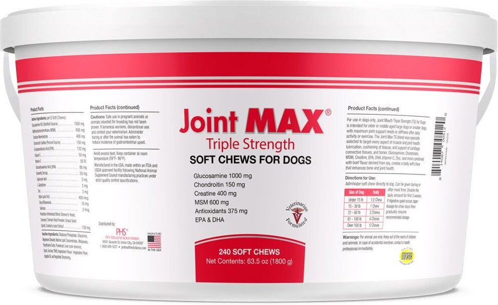 JOINT MAX Triple Strength Soft Chews for Dogs, 240 count - Chewy.com