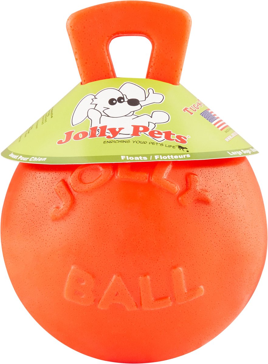 JOLLY PETS Tug-n-Toss Dog Toy, Orange, 8-in - Chewy.com