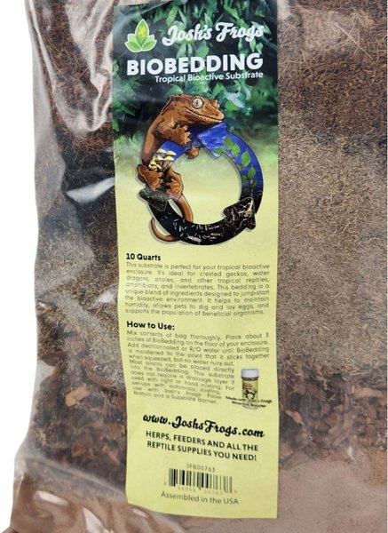 JOSH'S FROGS BioBedding Tropical Bioactive Reptile Substrate, 10-qt bag ...