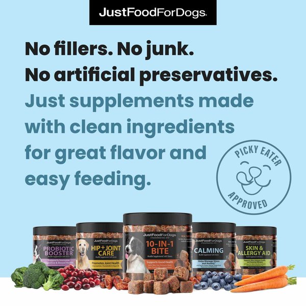 JUSTFOODFORDOGS Calming Support Stress & Anxiety, Melatonin, Relaxation ...