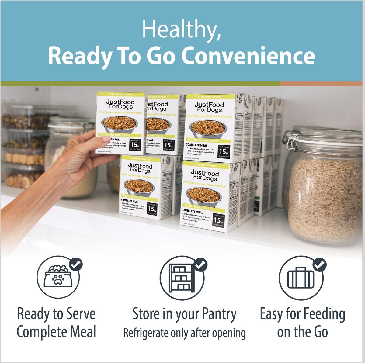 JUSTFOODFORDOGS Veterinary Diet PantryFresh Hepatic Support Low Fat ...