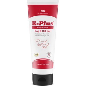 K-PLUS Potassium Gluconate Renal Gel Dog Urinary Supplement, 5-oz tube ...