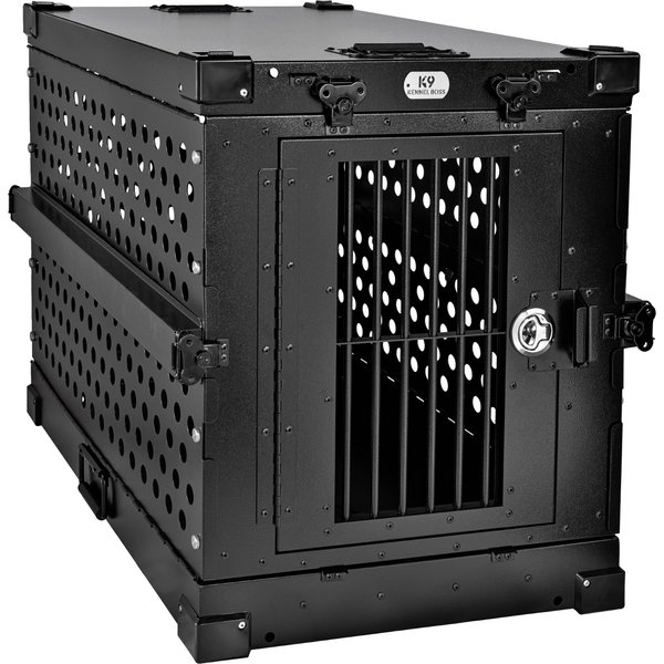 IMPACT DOG CRATES Single Door Collapsible Aluminum Dog Crate, Gray, 40 ...