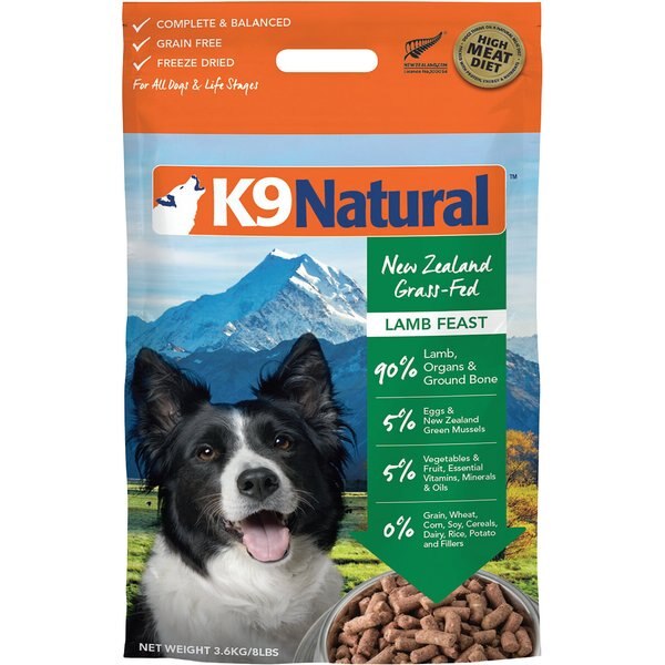 K9 NATURAL Lamb Feast Raw Grain-Free Freeze-Dried Dog Food, 8-lb bag ...