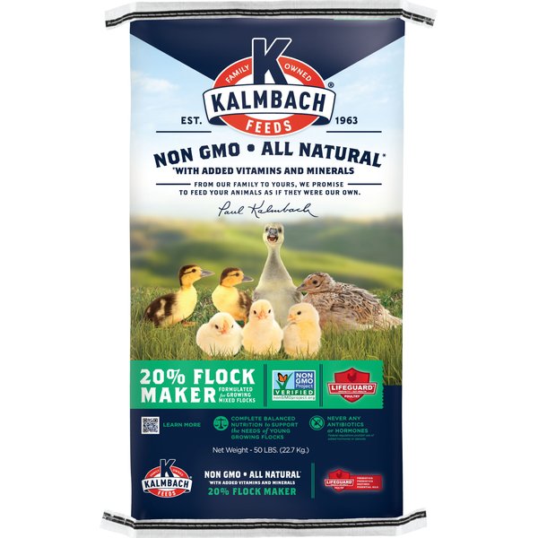 KALMBACH FEEDS All Natural 20% Protein Flock Maker Pellets Poultry Feed ...