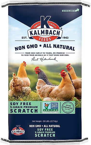 KALMBACH FEEDS All Natural Non-GMO, Soy Free 5 Grain Premium Scratch ...