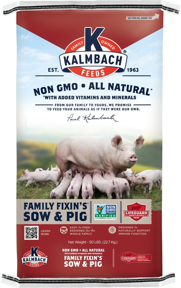 KALMBACH FEEDS Family Fixin's Non-GMO Sow Pellet Pig Feed, 50-lb bag ...
