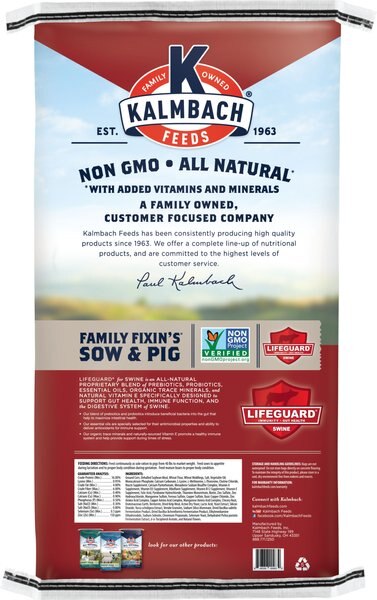 KALMBACH FEEDS Family Fixin's Non-GMO Sow Pellet Pig Feed, 50-lb bag ...