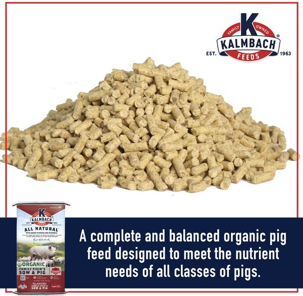 KALMBACH FEEDS Family Fixin's Organic Pellet Pig Feed, 50-lb bag ...