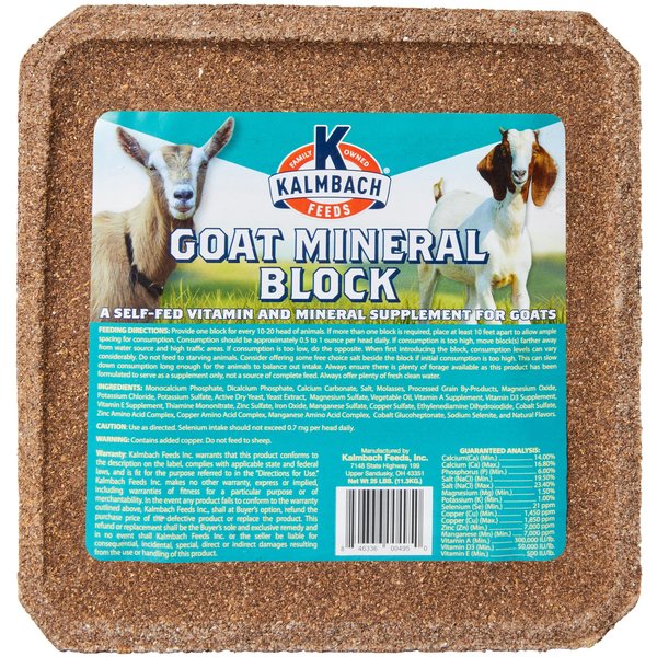 KALMBACH FEEDS Vitamin & Mineral Goat Supplement, 25-lb block - Chewy.com