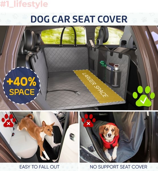 KATZIELA Extended Back Car Seat Cover, Large, Gray - Chewy.com