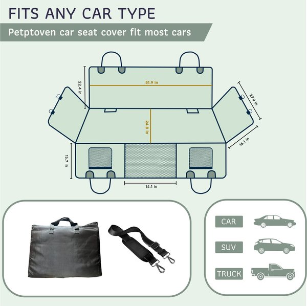 KATZIELA Extended Back Car Seat Cover, Large, Gray - Chewy.com