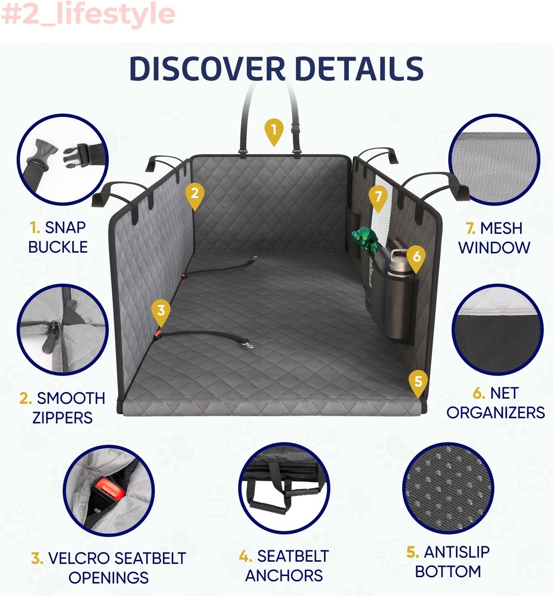 KATZIELA Extended Back Car Seat Cover, Large, Gray - Chewy.com