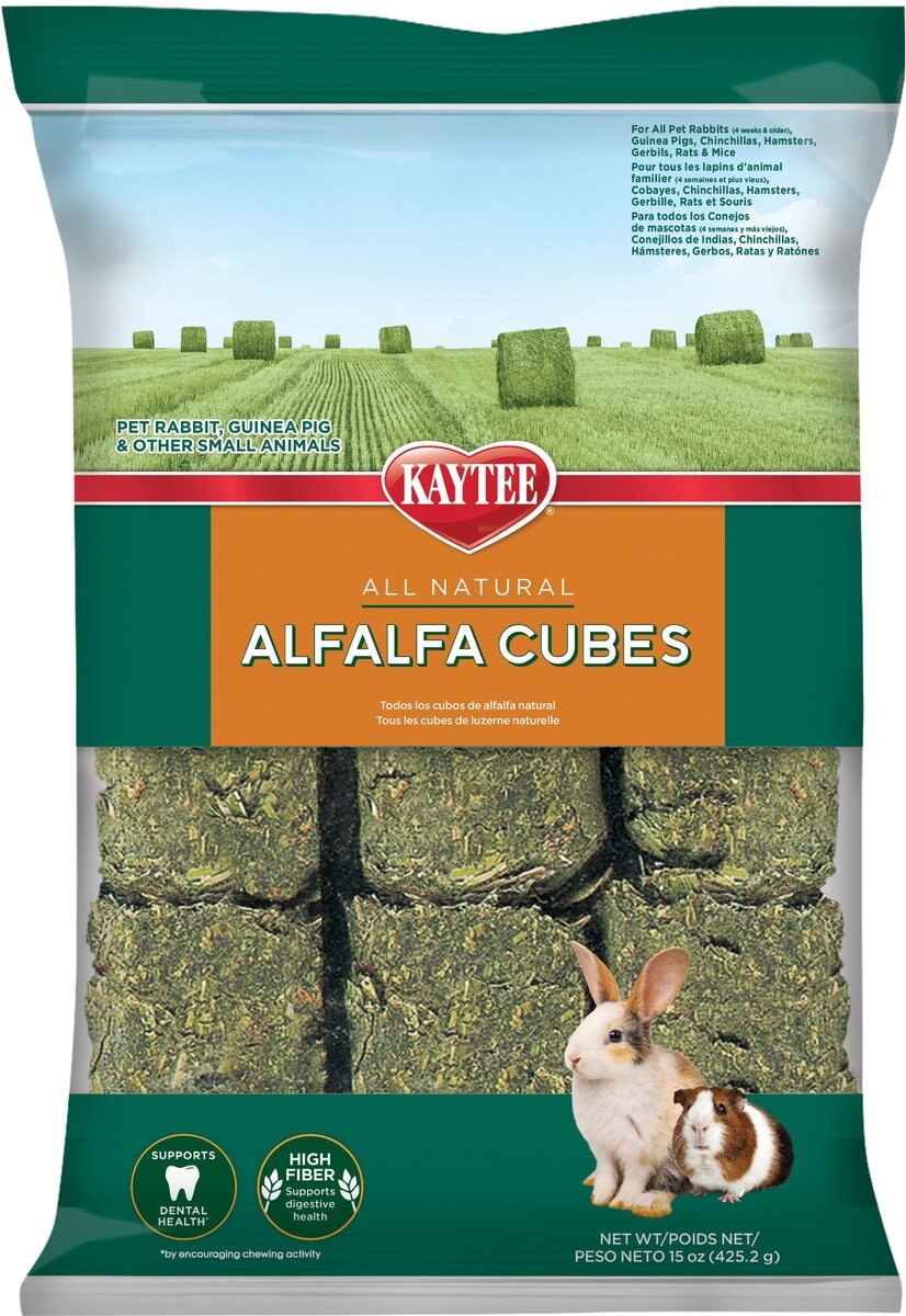 KAYTEE Alfalfa Cubes Small Animal Food, 15-oz bag - Chewy.com
