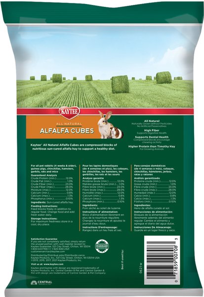 KAYTEE Alfalfa Cubes Small Animal Food, 15-oz bag - Chewy.com