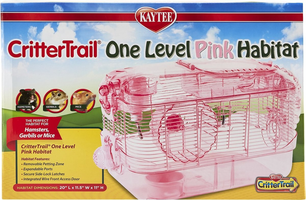 KAYTEE CritterTrail One Level Habitat Small Animal Edition, Pink ...