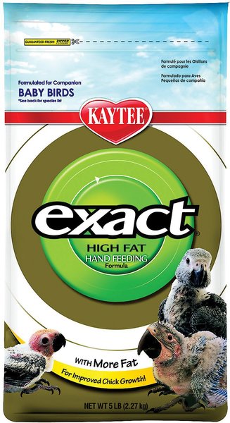 KAYTEE Exact Hand Feeding High Fat Formula Baby Bird Food, 5-lb bag ...