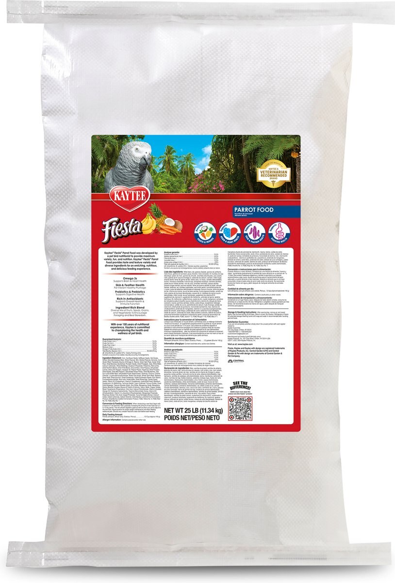 KAYTEE Fiesta Variety Mix Parrot Food, 25-lb bag - Chewy.com