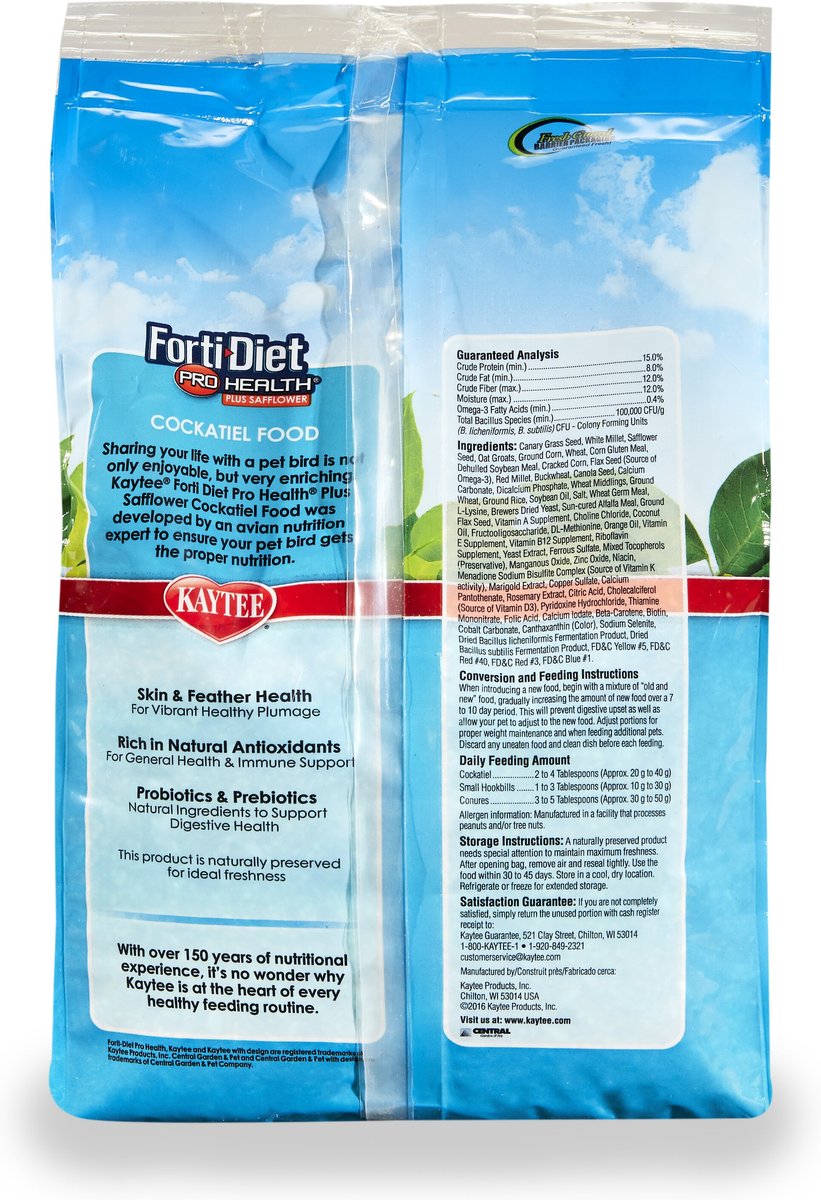 KAYTEE Forti-Diet Pro Health Cockatiel Food, 4-lb bag - Chewy.com