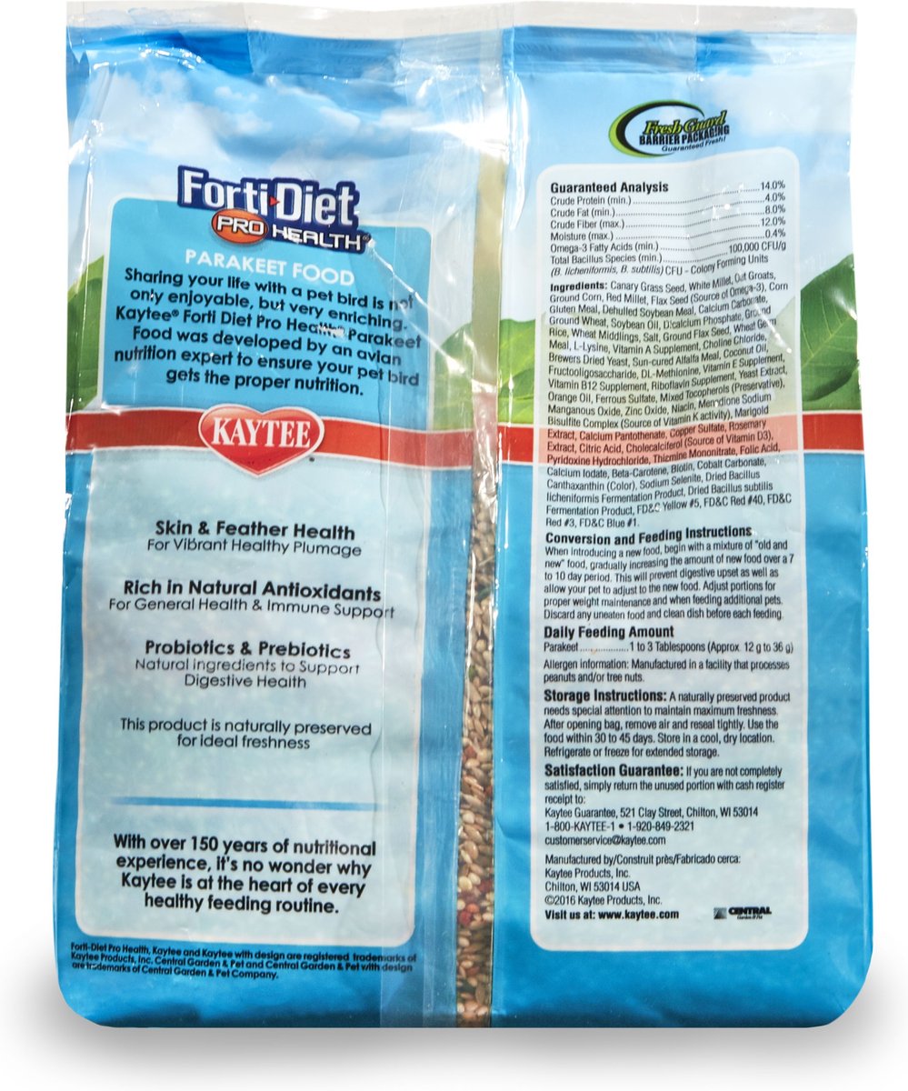 KAYTEE Forti-Diet Pro Health Parakeet Food, 2-lb bag - Chewy.com