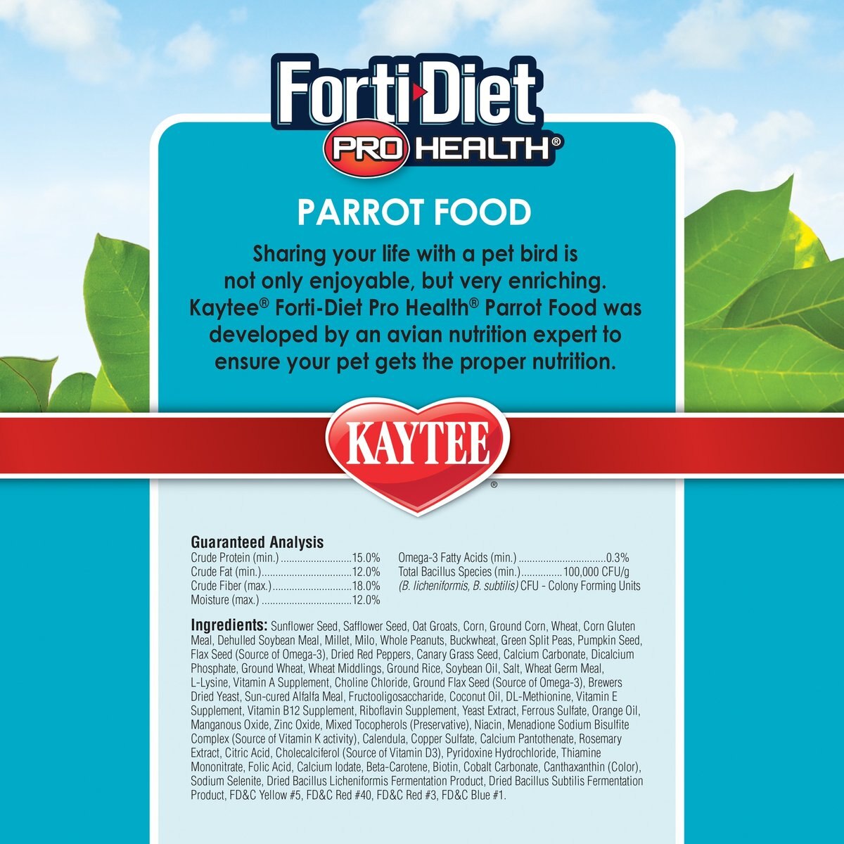 KAYTEE Forti-Diet Pro Health Parrot Food, 8-lb bag - Chewy.com